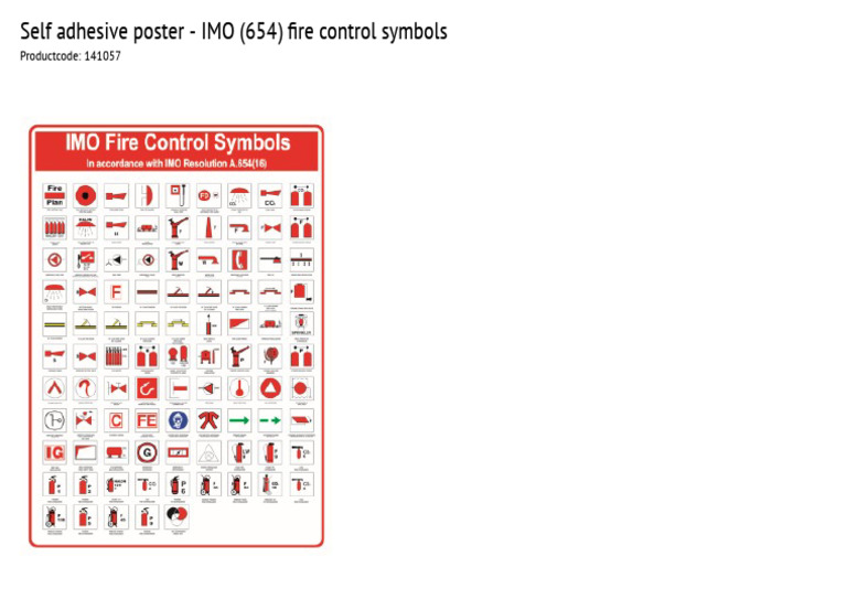 Traconed 141057 Self Adhesive Poster - Imo 654 Fire Control Symbols | PDF