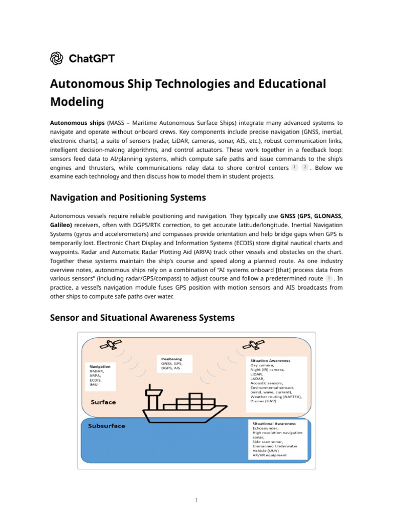 Autonomous Ship Technologies and Educational Modeling | PDF | Lidar ...