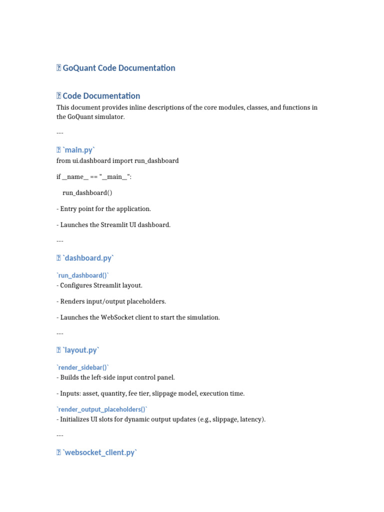 GoQuant Code Documentation | PDF | Applied Mathematics | Computing