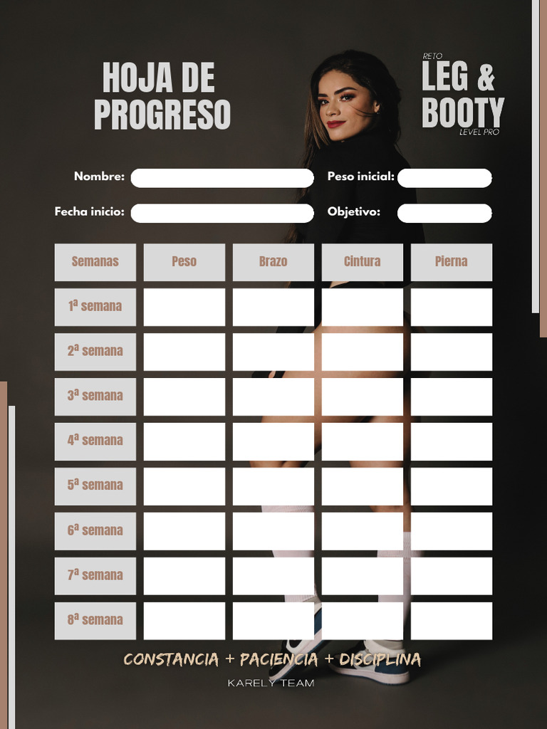 Hoja de Progreso - Reto Leg & Booty Level Pro | PDF