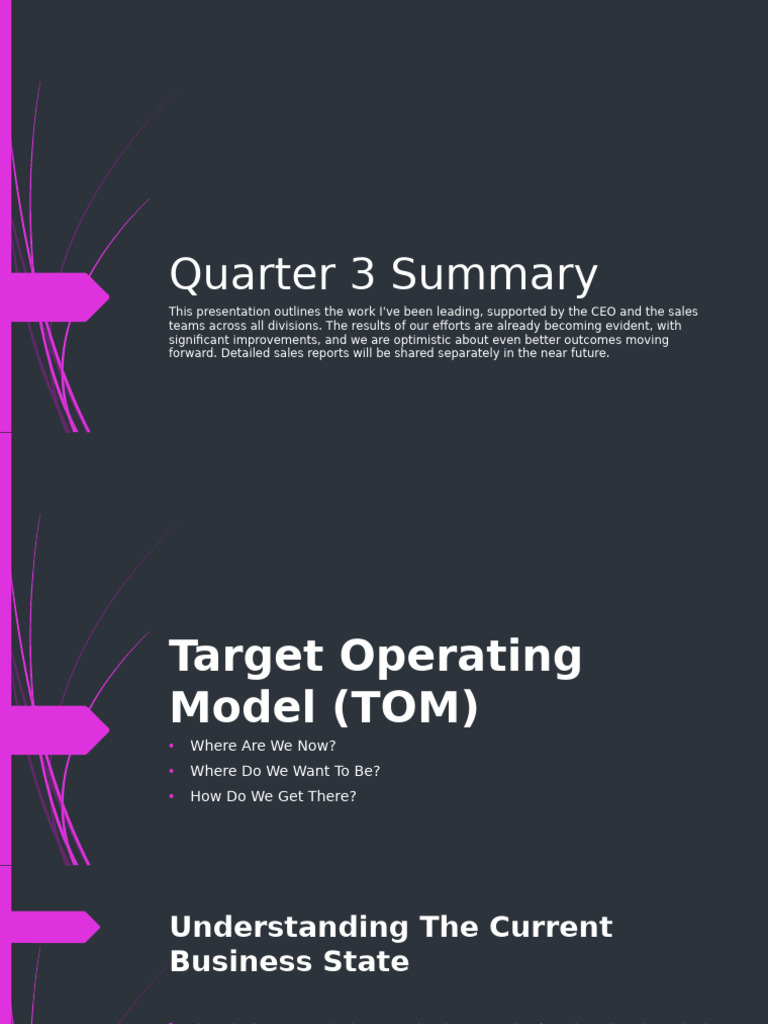 Target Operating Model (TOM) - Quarter 3 Summary-MKA | PDF ...