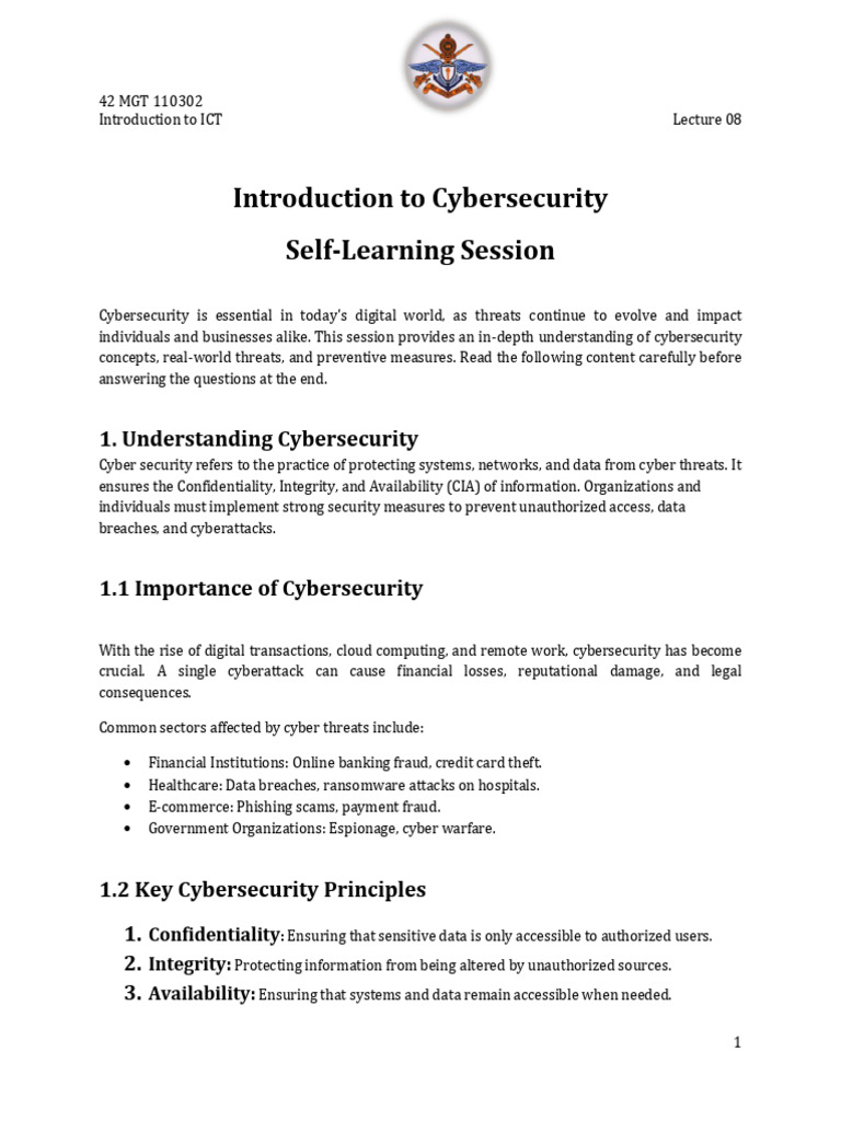 Cybersecurity and Risk Management | PDF | Security | Computer Security