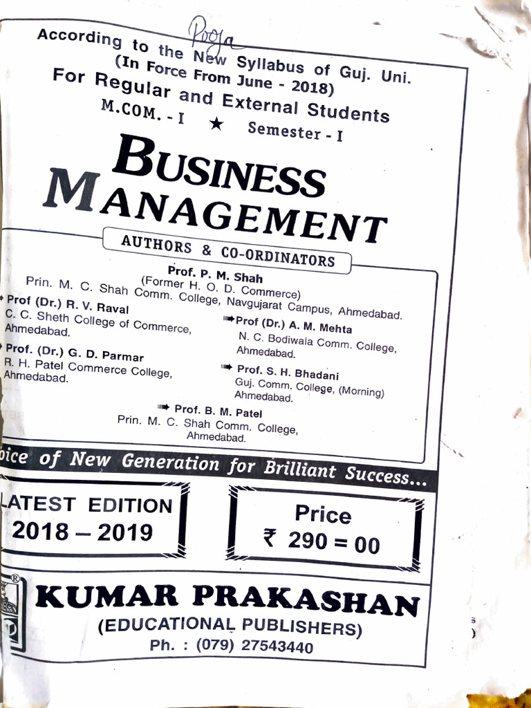 BM Unit 1 MCOM sem1 | PDF