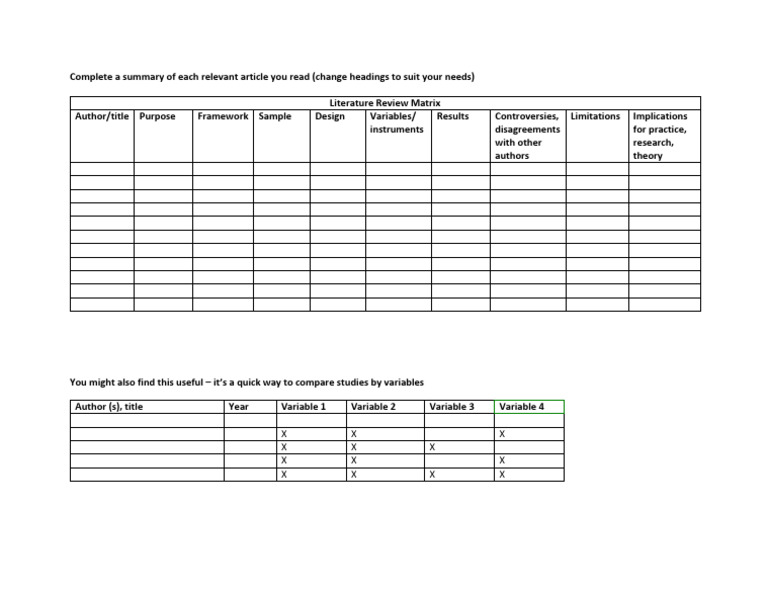 Literature Review Matrix PDF | PDF