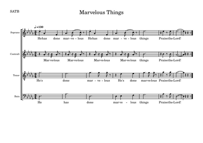 Marvelous Things Sheet Music | PDF