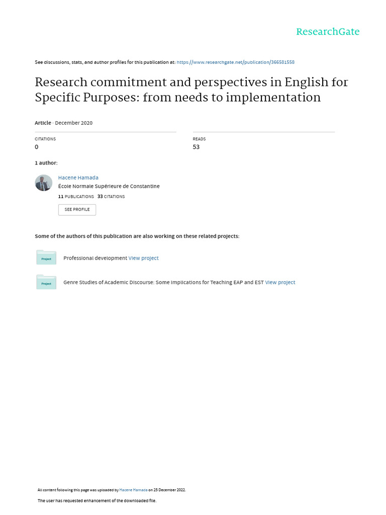 Researchcommitmentandperspectivesin ESP | PDF | Methodology | Learning