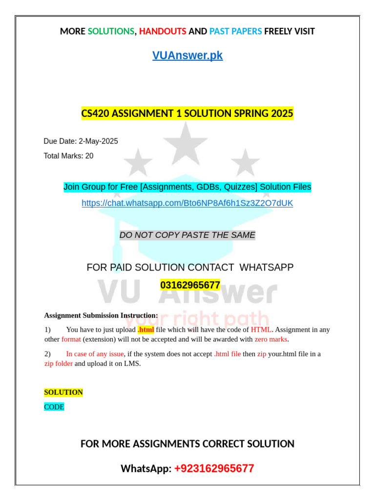 Cs420 Assignment Solution | PDF | Page Layout | Web Design