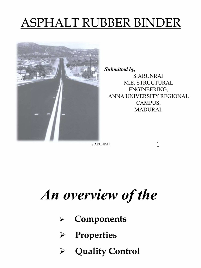 Asphalt Rubber Binder | PDF