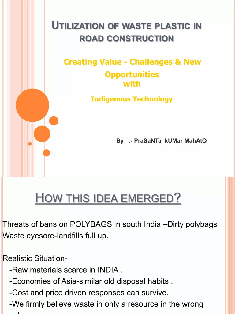 Utilization of Plastic Waste in Road Construction | PDF