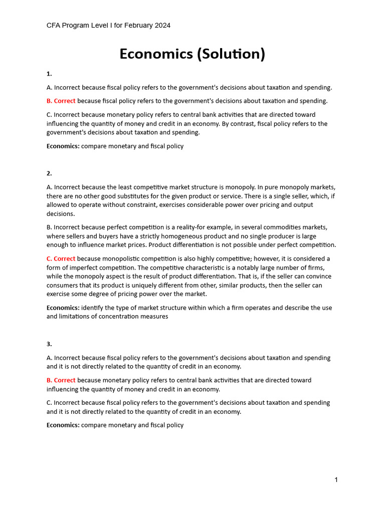 Economic - Solution | PDF | Fiscal Policy | Monetary Policy