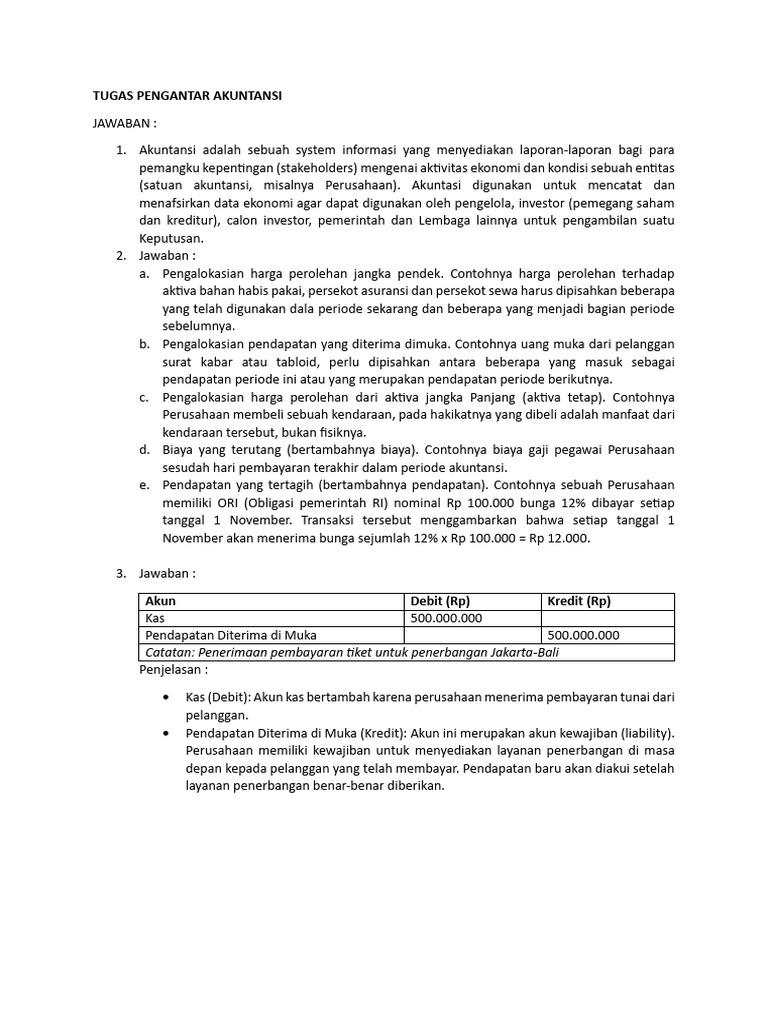 Tugas Pengantar Akuntansi | PDF