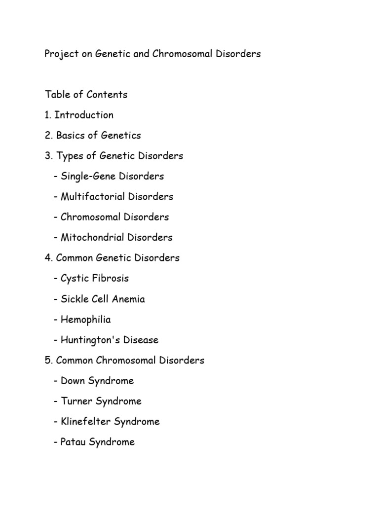 Biology Investigatory Project | PDF | Genetic Disorder | Genetics