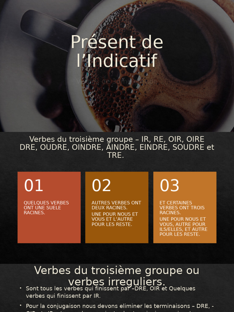 Verbes du 3ème groupe à l'indicatif | PDF | Verbe | Sémantique