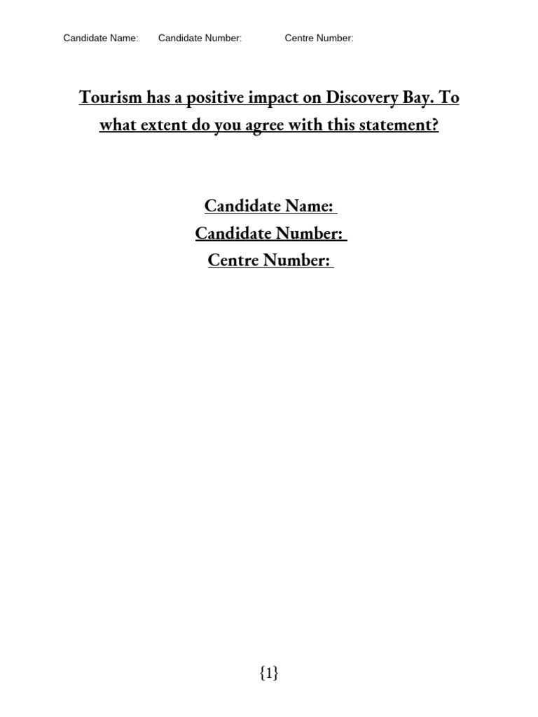 High Level Example - Geo CW - A Grade | PDF | Survey Methodology | Tourism
