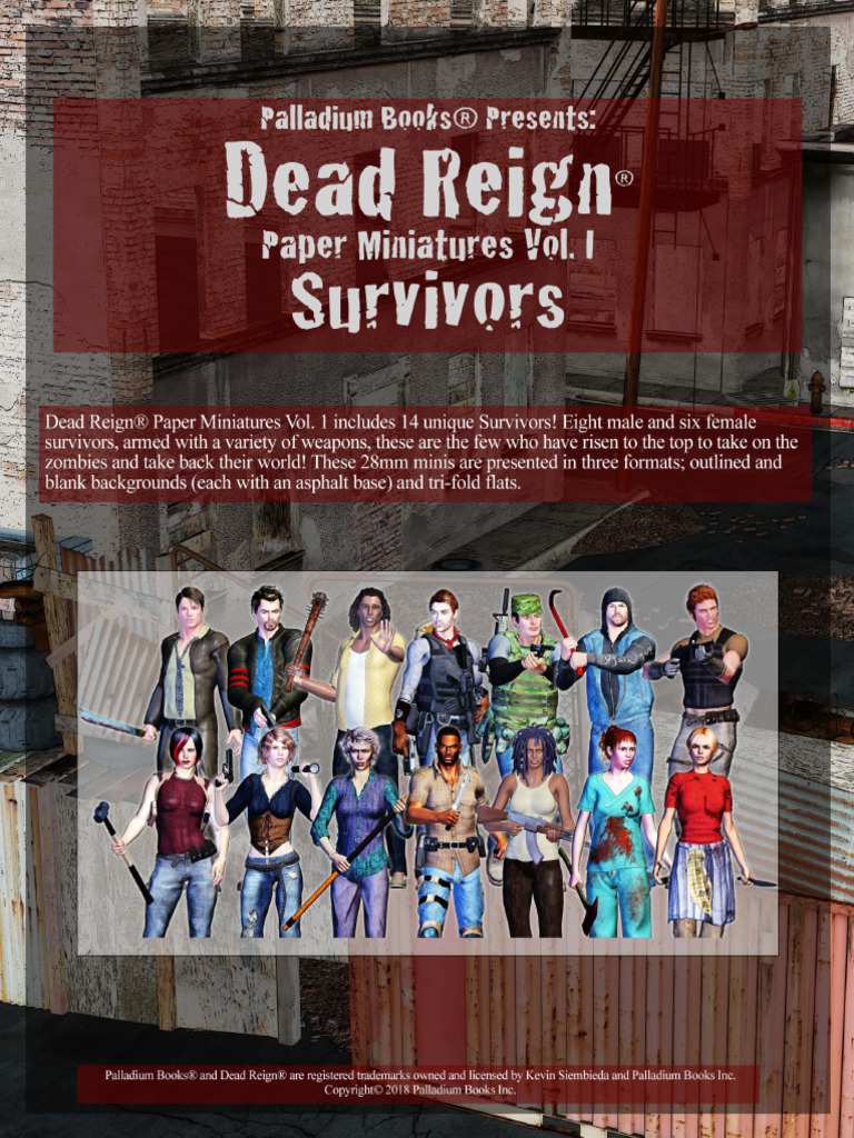 Dead Reign - Paper Miniatures Volume I Survivors | PDF