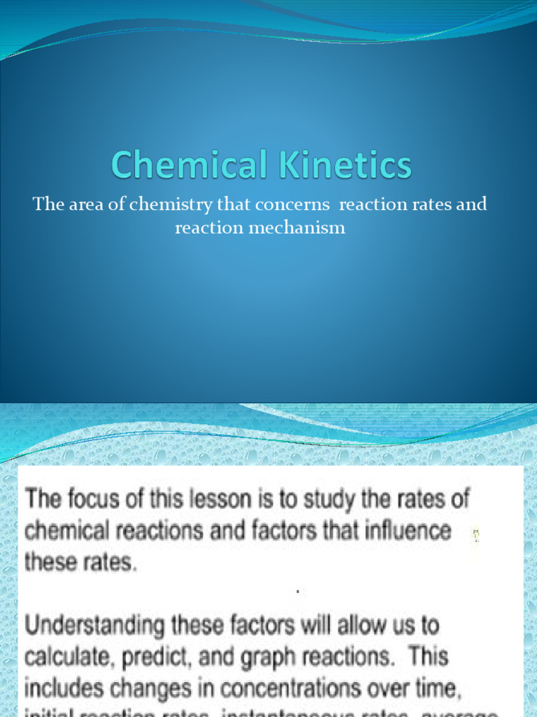 Introduction to Chemical Kinetics | PDF | Reaction Rate | Reaction Rate ...
