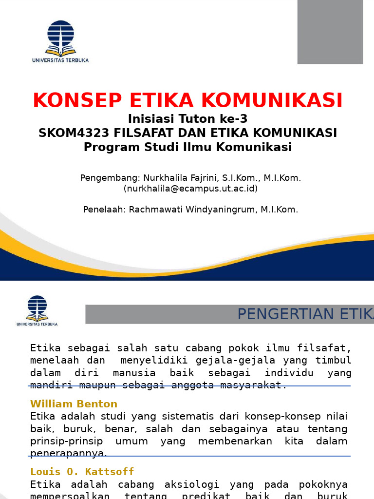 Materi Sesi 2 Konsep Etika Komunikasi | PDF