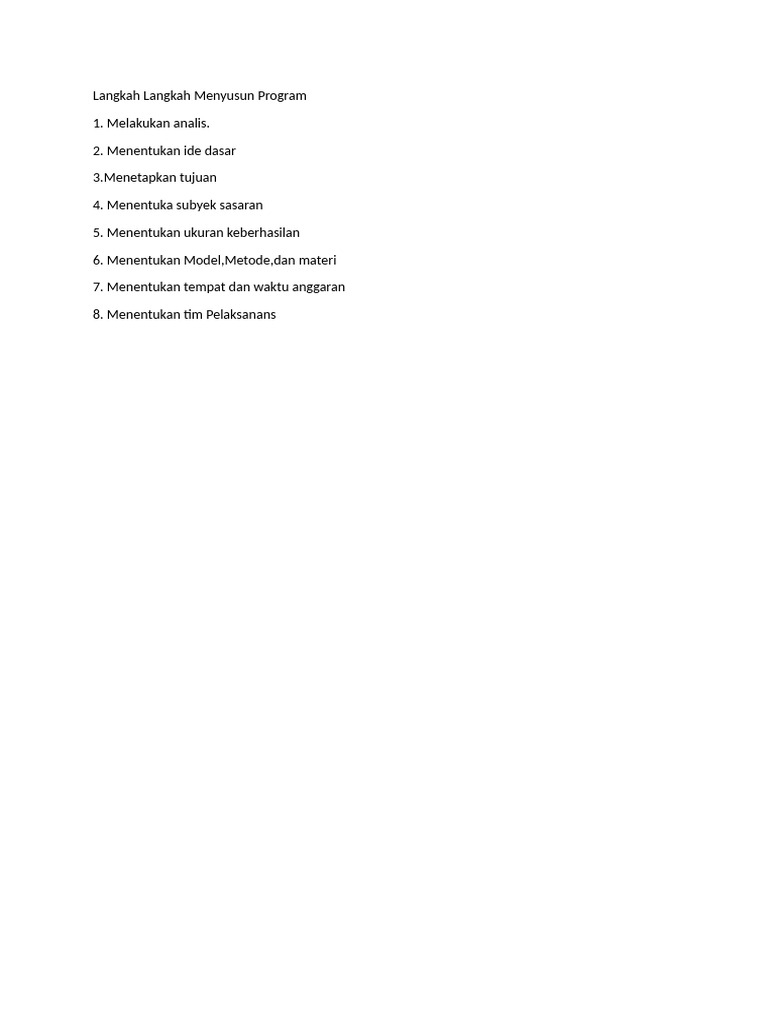 Langkah Langkah Menyusun Program | PDF