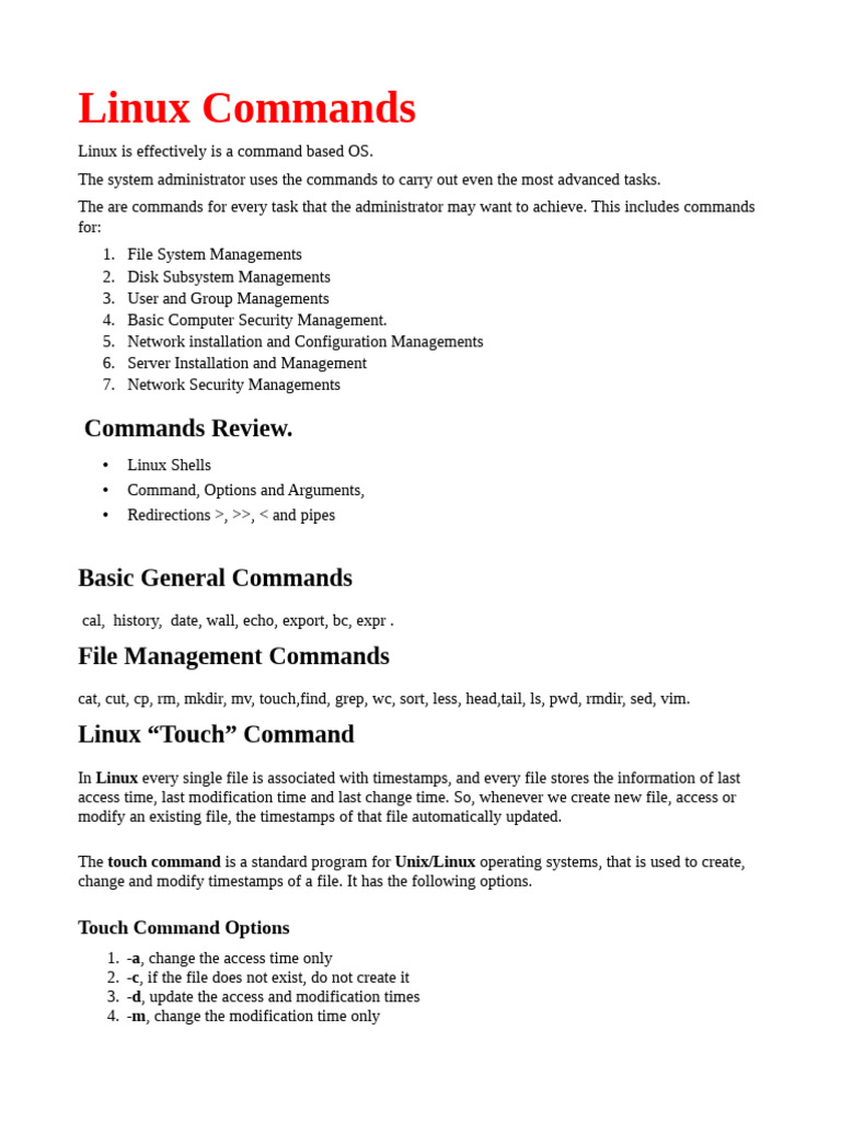 Linux Commands With Examples handout 1 | PDF | Computer File | Superuser