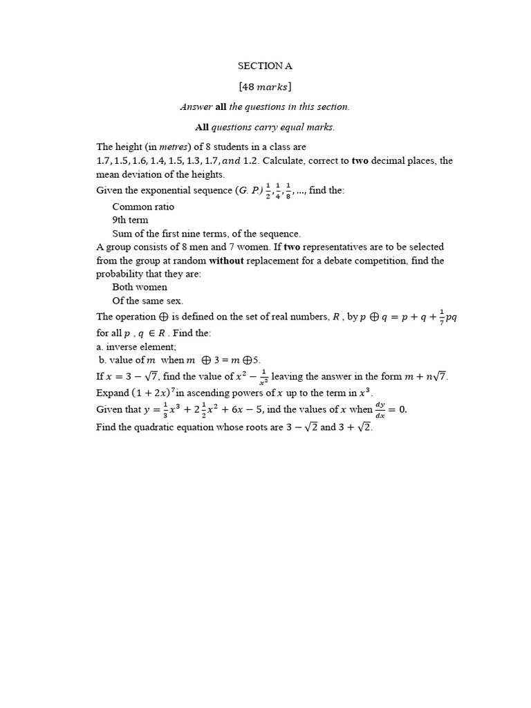 2025 Mock Theory Questions | PDF