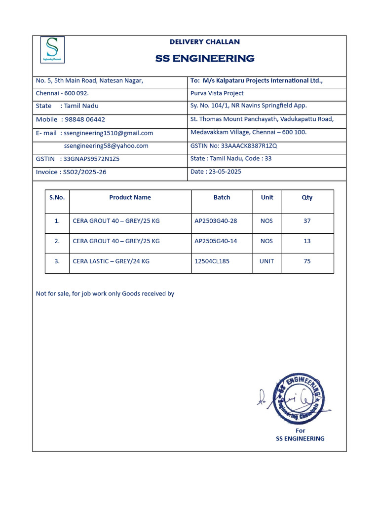 Delivery Challan 02 | PDF