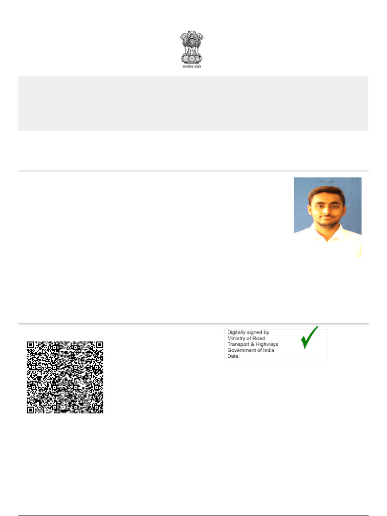 Union of India Driving License: Issuing Authority: RTO, MYSORE EAST | PDF