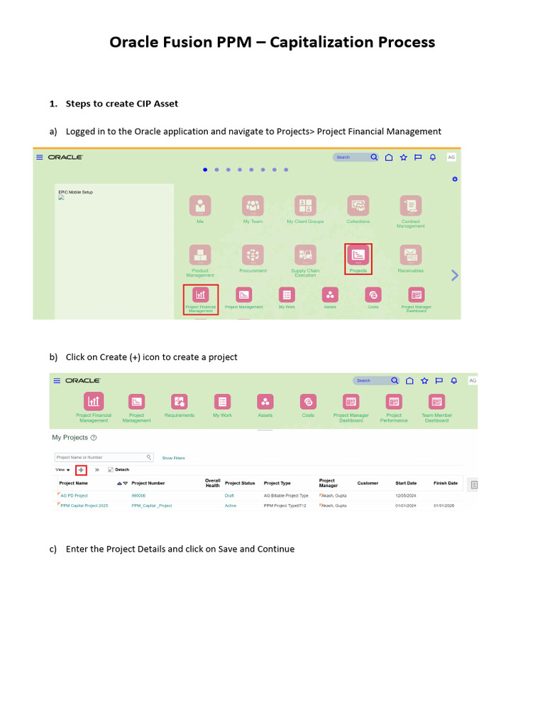 Oracle Fusion PPM – Capitalization Process | PDF | Computing
