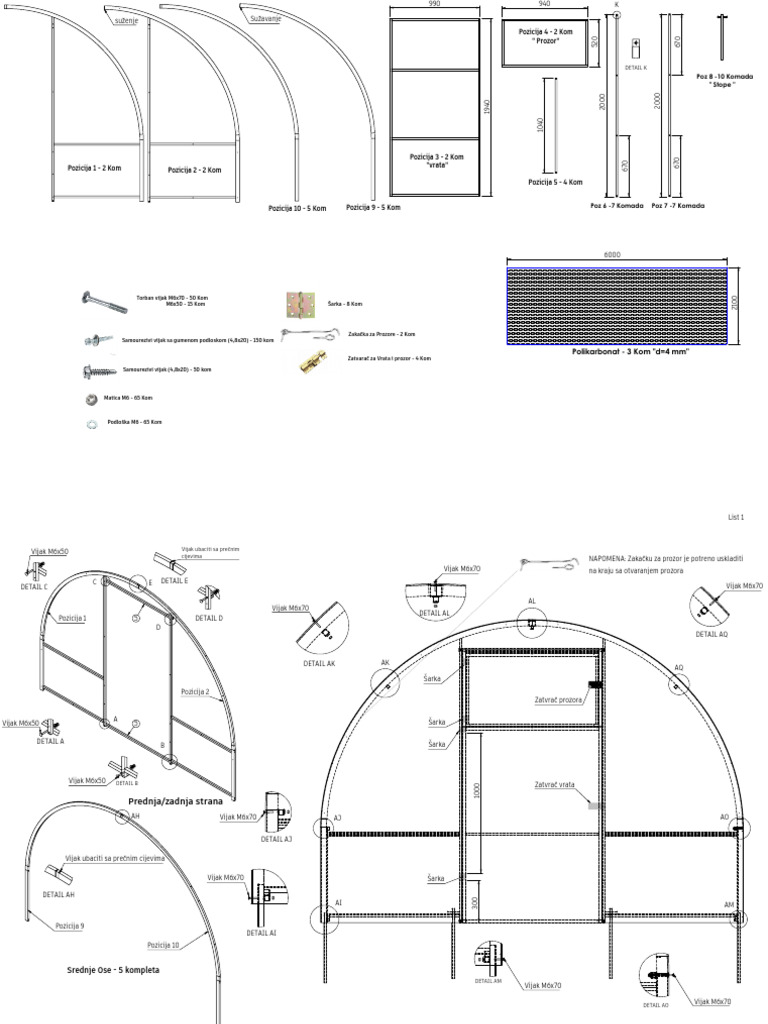 Plastenik Kupola, Montaža (ZV) | PDF