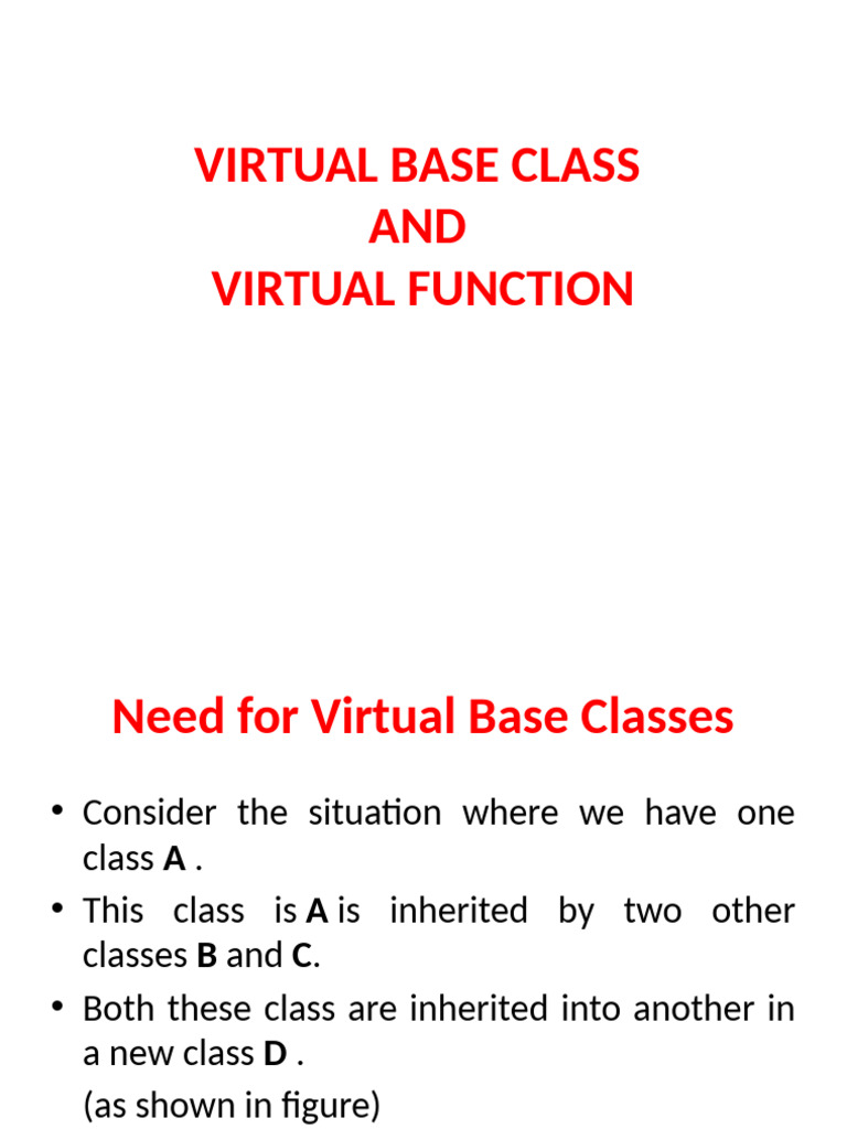 Virtual Base Class | PDF | Inheritance (Object Oriented Programming) | Class (Computer Programming)