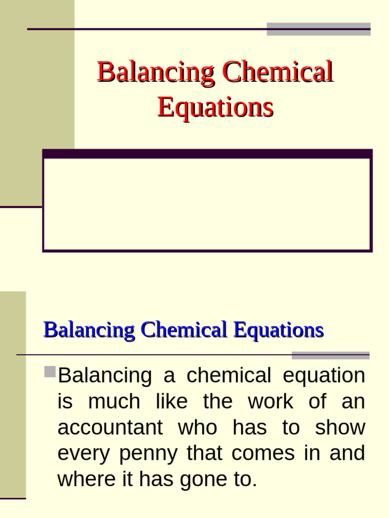 Balancing Chemical Equations | PDF | Chemical Reactions | Chemistry