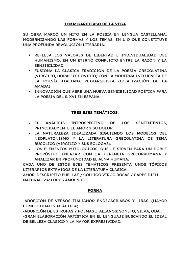Tema Garcilaso de La Vega | PDF
