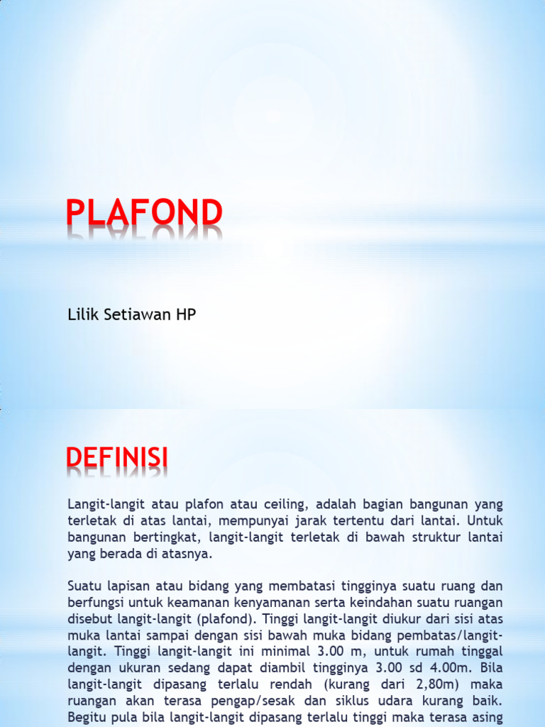 Fungsi dan Jarak Plafond Ideal | PDF
