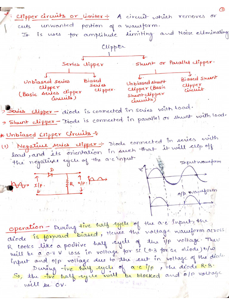 Clipper and Clamper Notes | PDF