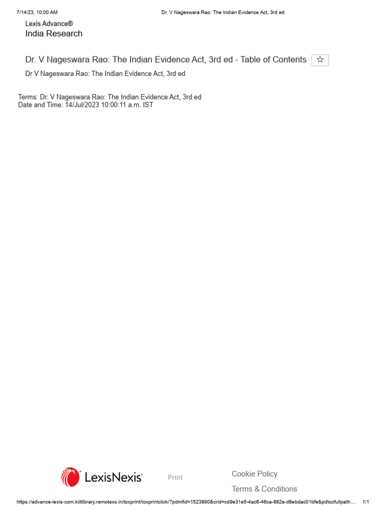 Dr. V Nageswara Rao - The Indian Evidence Act, 3rd Ed | PDF
