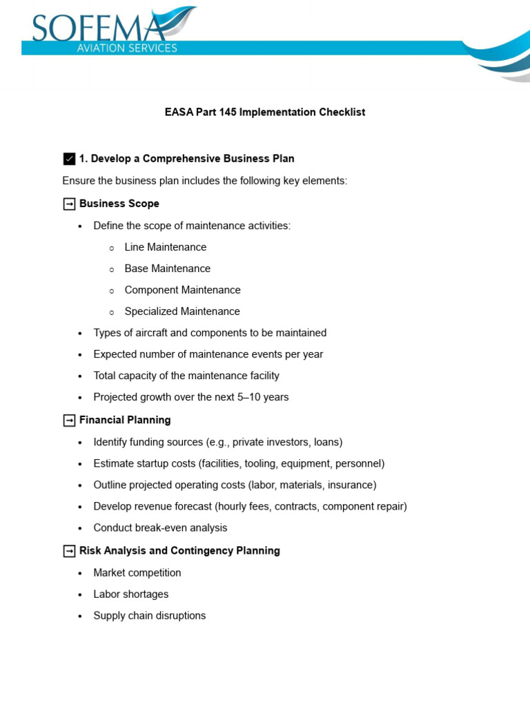 EASA Part 145 Compliance Checklist | PDF | Information Security ...