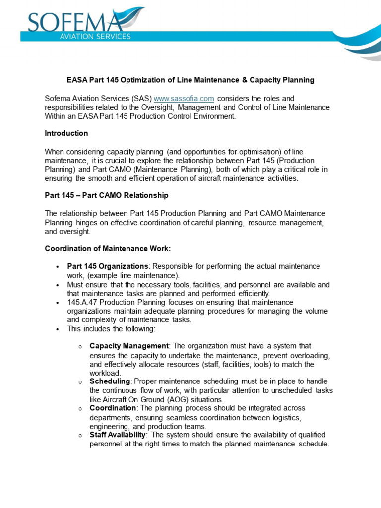 EASA-Part-145-Optimization-of-Line-Maintenance | PDF | Supply Chain ...