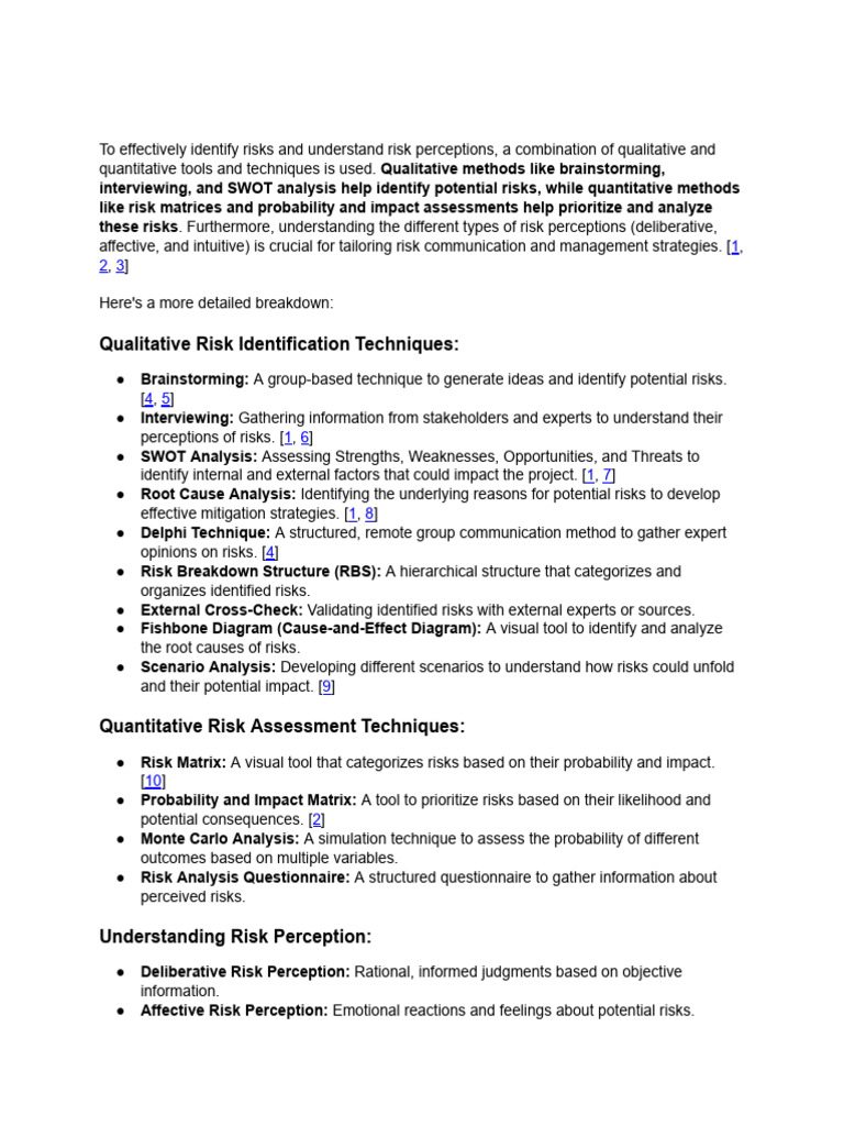 Risk Identification and Assessment Techniques | PDF | Risk ...