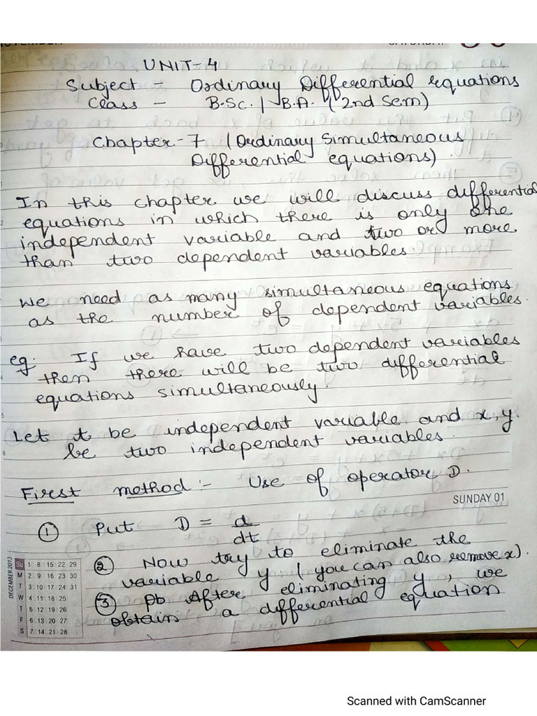 BABsc 1st Maths Ord. Diff. Eq | PDF
