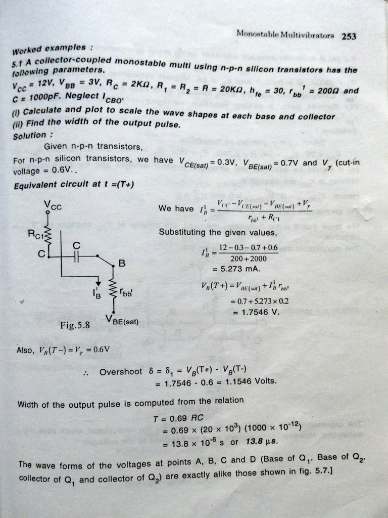 Collector-Coupled Monostable Multivibrator | PDF | Electronic Circuits ...