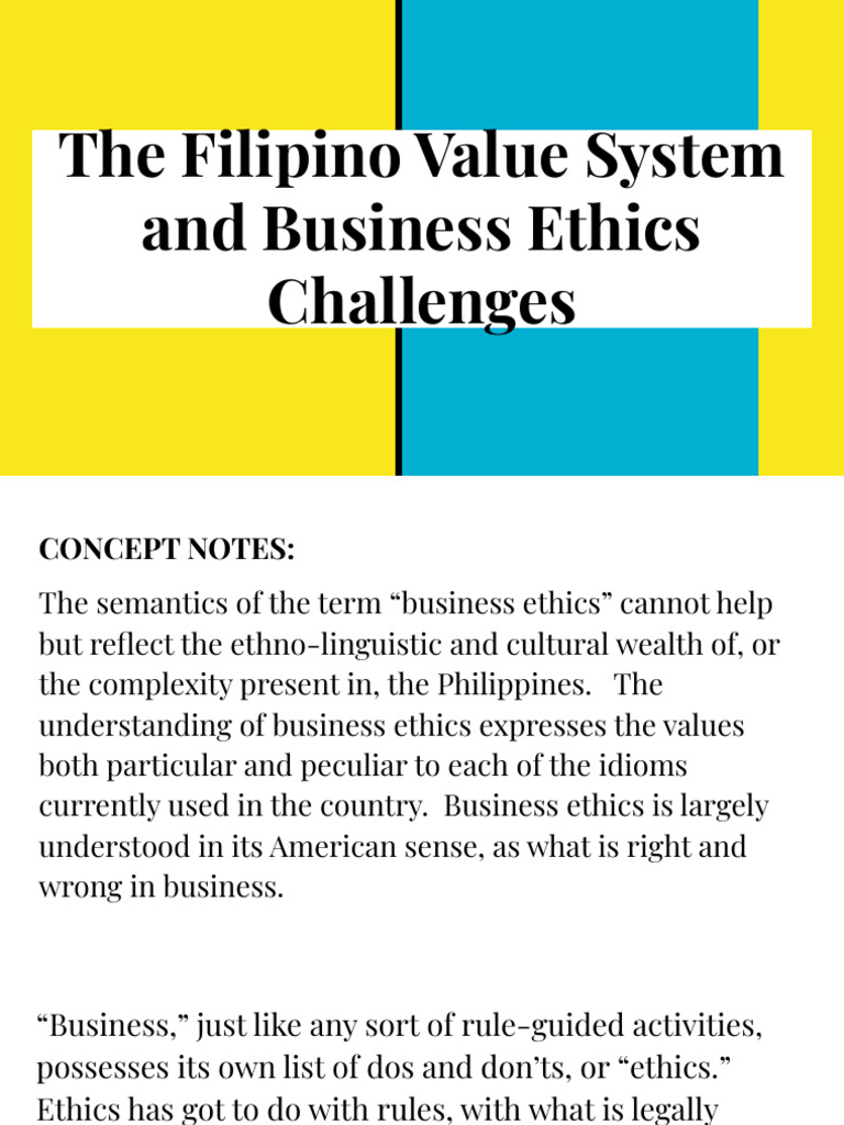 The Filipino Value System and Business Ethics Challenges | PDF ...