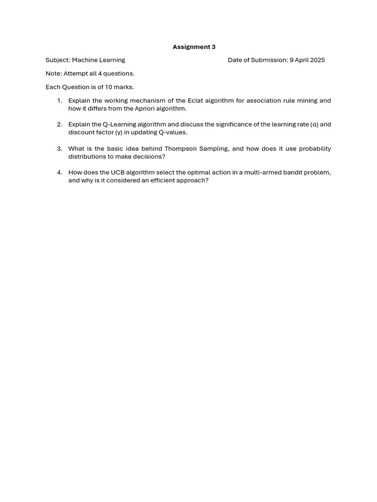 Assignment 3 Machine Learning | PDF