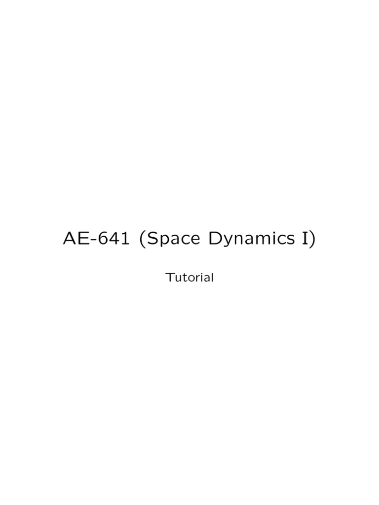 Tutorial1 2 | PDF | Orbit | Spacecraft