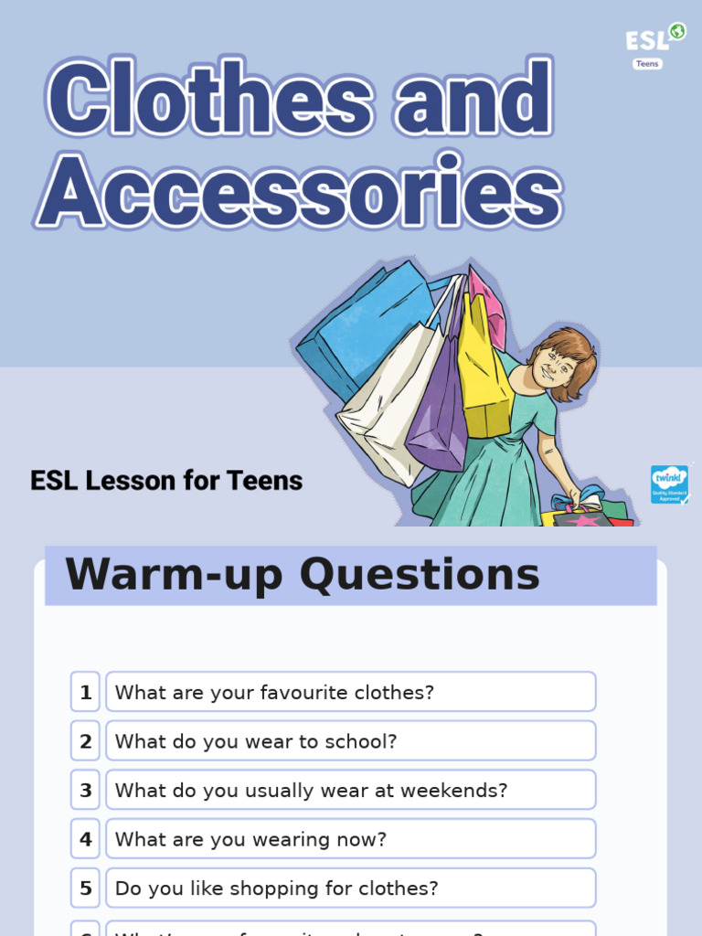 T 1737458503 Esl Clothes and Accessories Activity Sheet Teens A2 b1 Ver ...