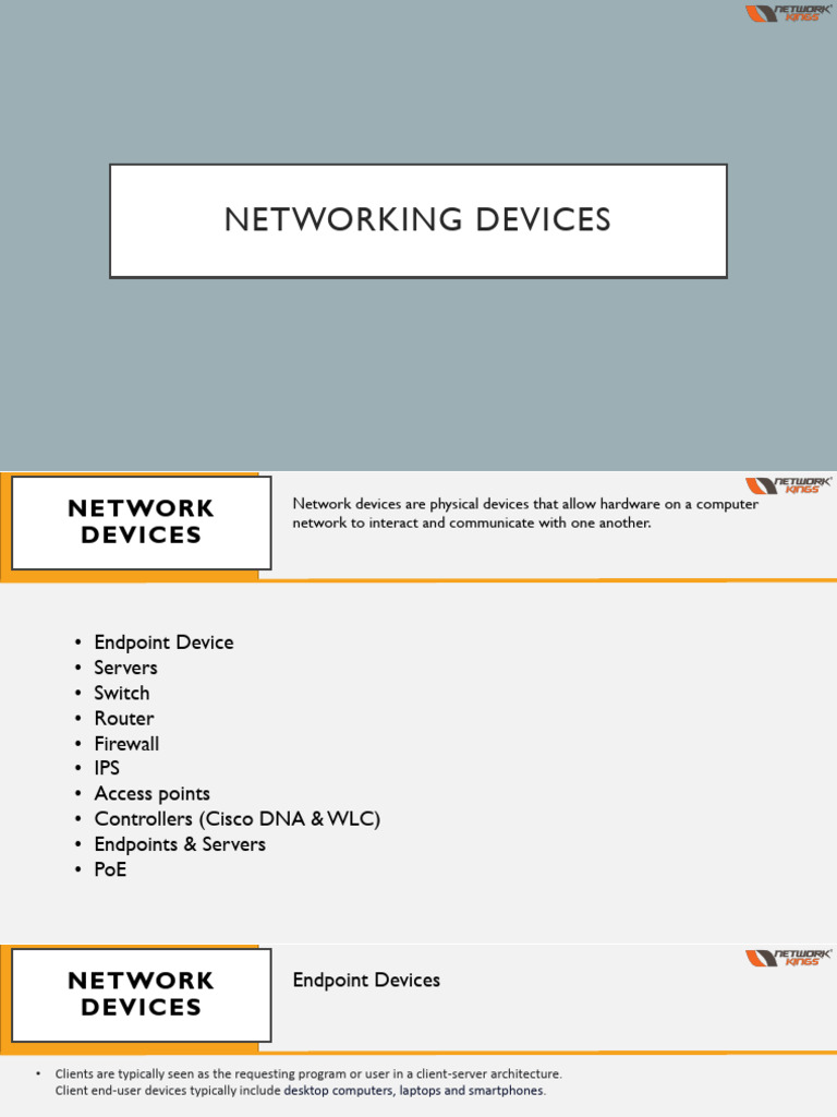 Networking Devices Presentation | PDF | Computer Network | Network Switch