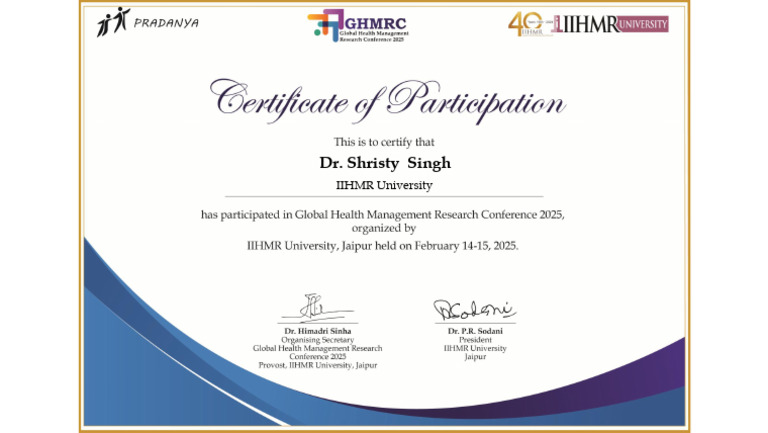 Conference Participation Certificate | PDF