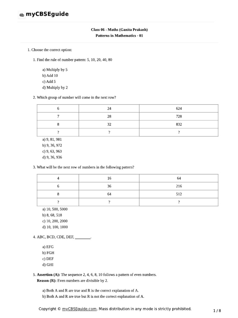 Class 6 ch-1 Math | PDF