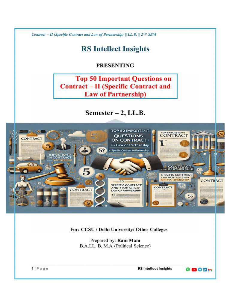 TOP 50 Important Question - Contract-II - 2nd Semester | PDF