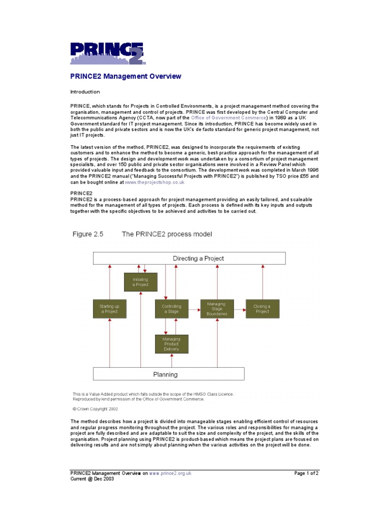 Prince Management Overview | PDF | Project Management | Accountability