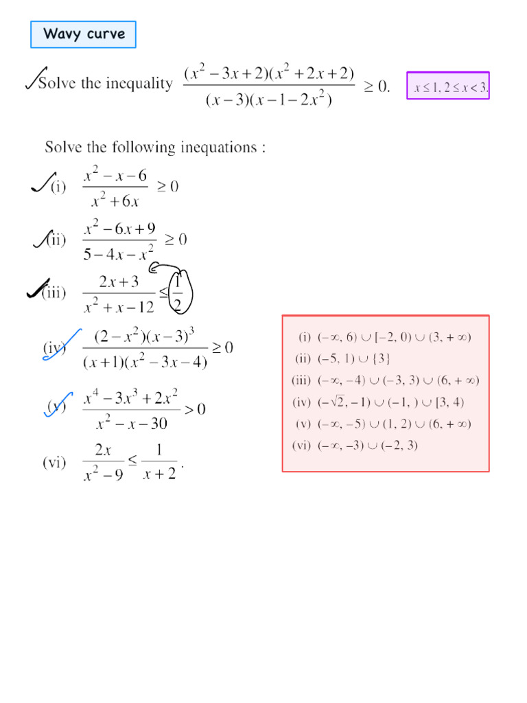 Basic Maths Wavy Curve Method 2 | PDF