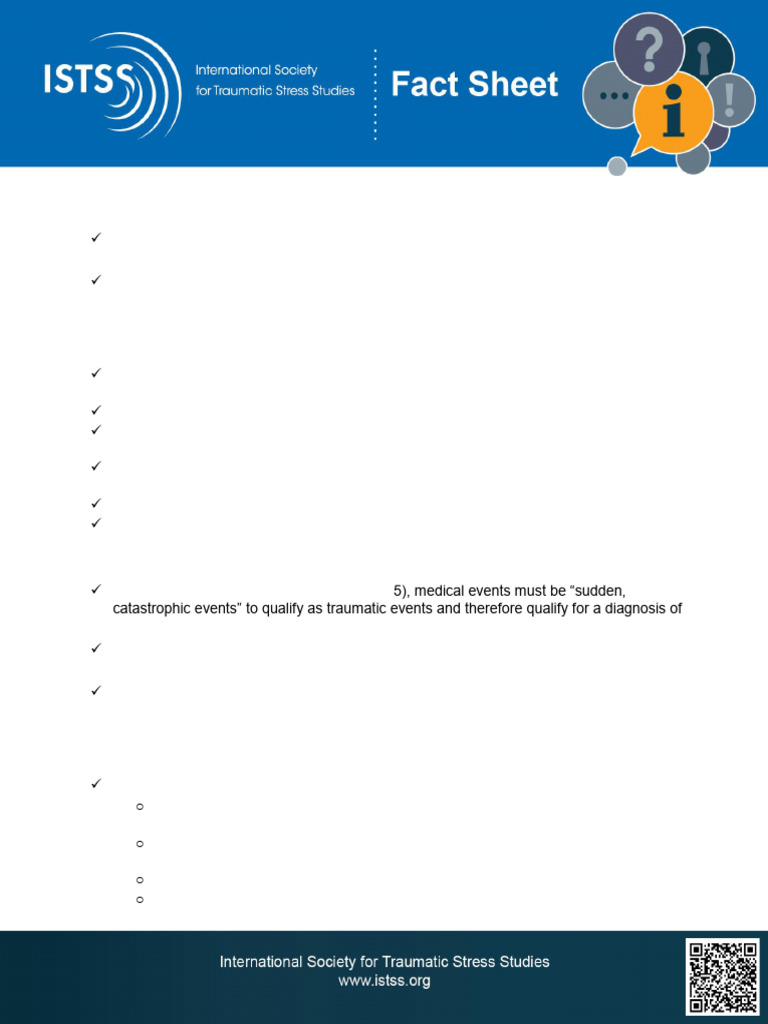 Medical Trauma Clinician Fact Sheet 2 v2 | PDF | Psychological Trauma ...